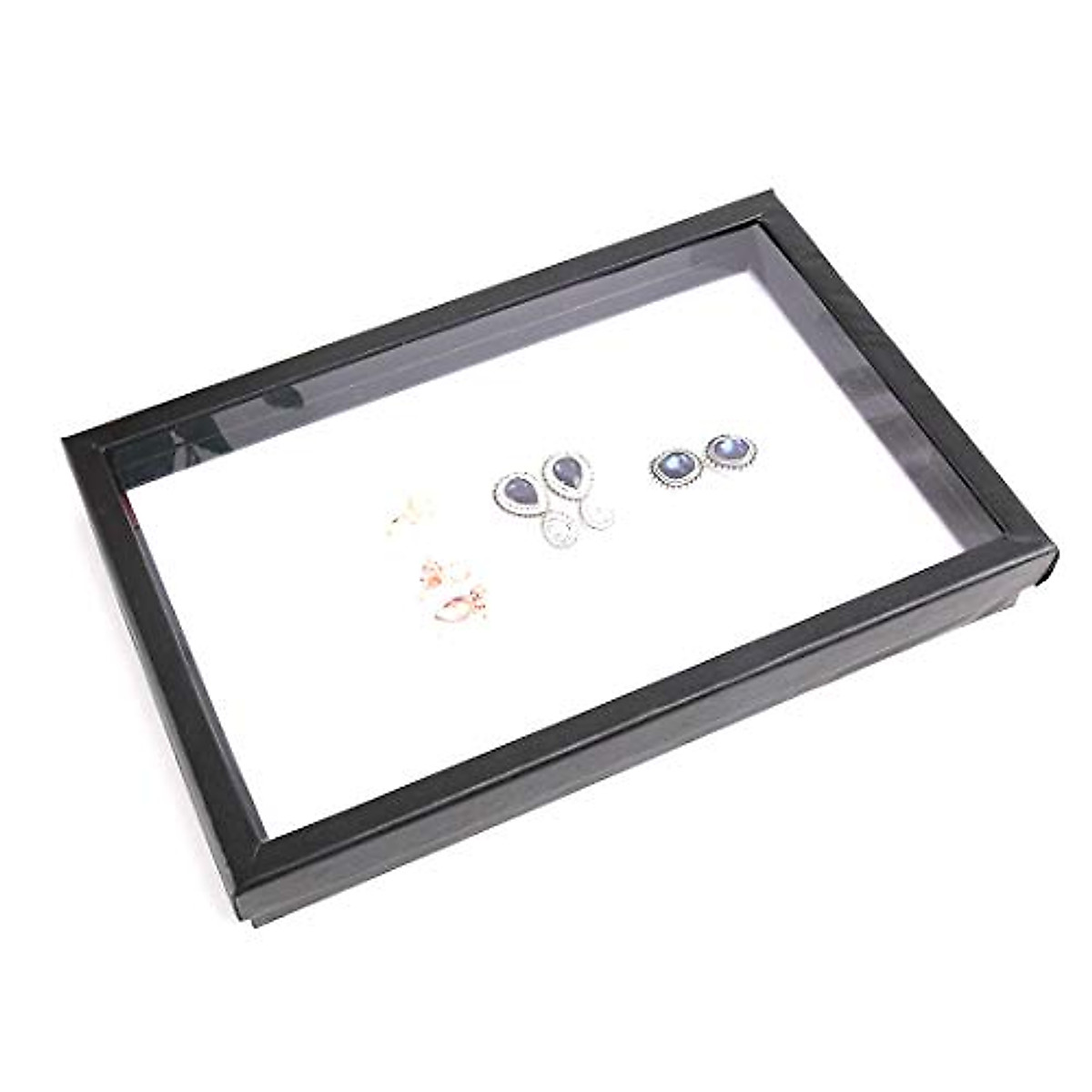 ZLY Jewelry Rings Display Tray Velvet 100 Slot Case Box Jewelry Storage Box