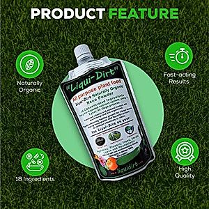 Liqui-Dirt Nano Powder All-Purpose Organic Complete Plant Food -18 Balanced Super Foods Blend of Vitamins Minerals Micro-Fungi and Bio-Organisms (50 Gallons)