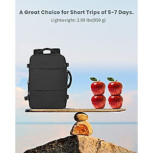 Snoffic Durable Carry On Backpack, Travel Backpack for Men Women Airline Approved, Large Waterproof College Business Work Hiking Casual Daypack Bag, Fits 16" Laptop, Black