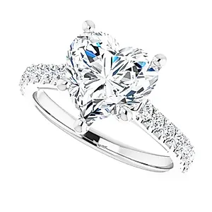JEWELERYIUM 3 CT Heart Cut Colorless Moissanite Engagement Ring, Wedding/Bridal Ring Set, Solitaire Halo Style, Solid Sterling Silver Vintage Antique Anniversary Promise Ring Gift for Her (6.5)