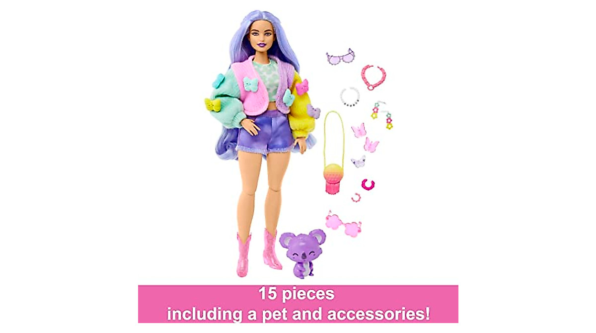 Shop Barbie Extra Doll with Lavender Hair & Koala Pet