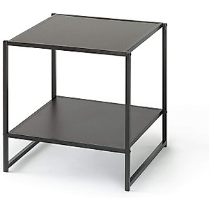 Zinus Modern Studio Collection ET-2020QB Dane Night Table, Dark Espresso (W x D x H): 20.1 x 20.1 inches (51 x 51 x 51 cm), Side Table, Steel Frame, Bed, Easy Assembly, Tools Included