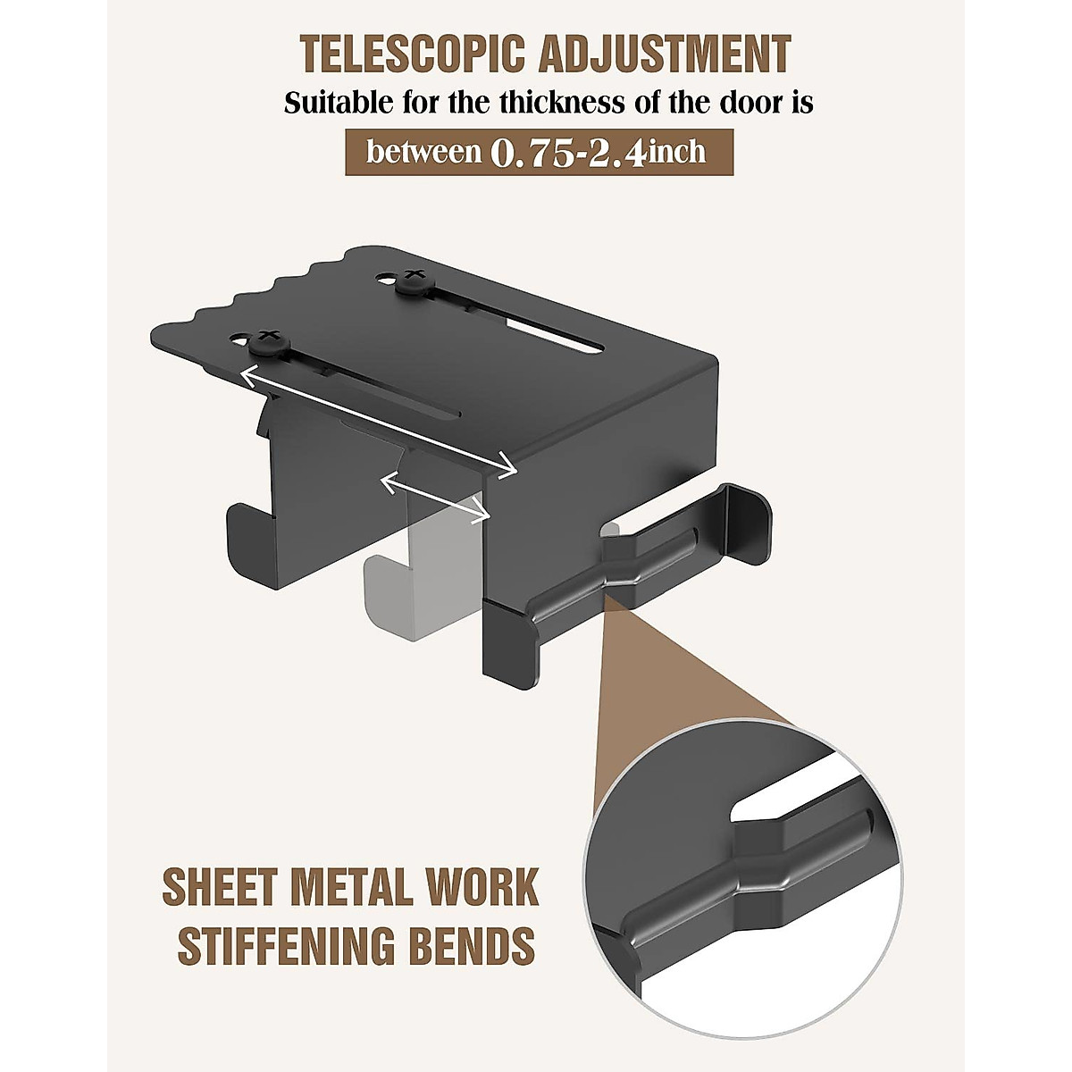 Door Locks for Kids Safety,Child Proof Interior/Exterior Door Lock of Top,Made of Durable Metal for Toddler,Perable from Both Sides,Prevent Pet or Baby from Entering Bedroom & Basement(Black,1 Pack)