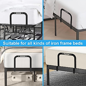 Mattress Retainer Bar, Extra Tall Mattress Slide Stopper for Metal Frame Mattress Holder Gripper to Keep Mattress from Sliding (2 Mattress Holders+1 Bedside Caddy)