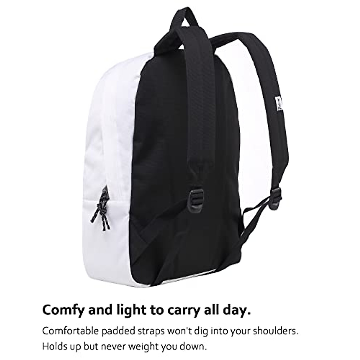 HotStyle SIMPLAY Classic School Backpack Bookbag, White