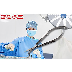 Micro Scissors 4.5" straight Castroviejo stitch cutting embroidery spring action extra sharp Squeeze scissors for ENT eye skin dental veterinary surgeon by Artman Instruments