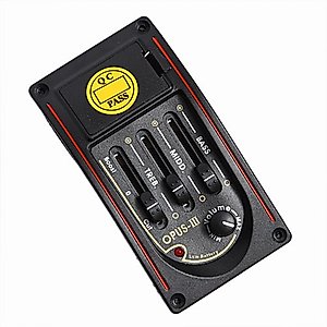 1pkg 3 Bands Acoustic Guitar Preamp EQ Tuner + Piezo Pickup Guitar Part