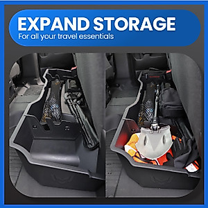 Tyger Auto Underseat Storage Box Compatible with 2014-2018 Chevy Silverado/GMC Sierra 1500; 2015-2019 Silverado/Sierra HD Double Cab | Black Rear Under Seat Storage Organizer | TG-CB5C2248