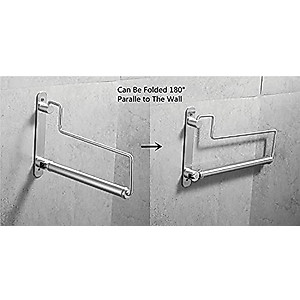 SHUNLI Drying Racks Folding Clothes Hanger Wall Mounted with 180°Swing Arm,Laundry Clothing Hanging Holder System Organizer Space Saver,Brushed Nickel