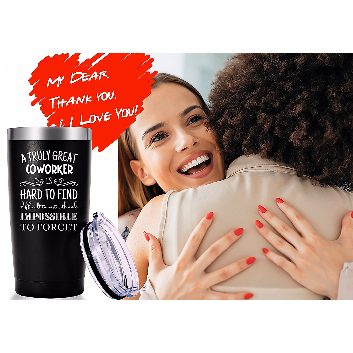 A Truly Great Coworker is Hard To Find Travel Mug Tumbler.Coworker,Work,Office Gifts for Men Women Friend. Appreciation,Going Away,Farewell,Leaving Cup for Coworker Colleague Boss.(20oz Black)