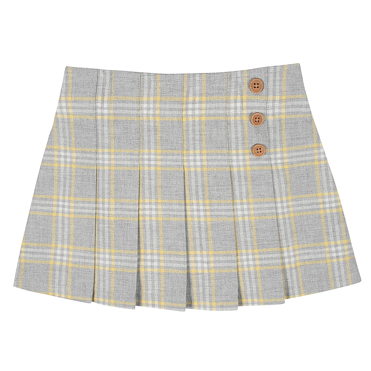 Gerber Baby Girls Toddler 2-Piece Long-Sleeve Tee & Pleated Skirt Set, Smile Plaid, 18 Months