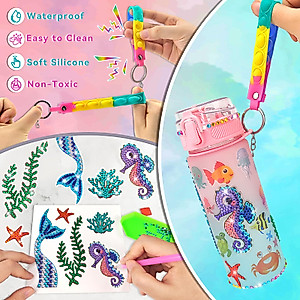 EDsportshouse Decorate Your Own Water Bottle Kits for Girls Age 4-6-8-10,Mermaid Painting Crafts,Fun Arts and Crafts Gifts Toys for Girls Birthday Christmas(Mermaid)