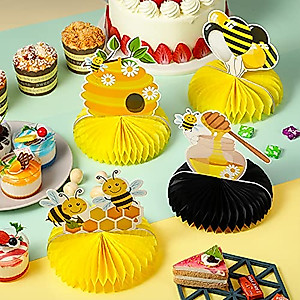 9 Pieces Bee Baby Centerpiece Bumble Honeycomb Centerpieces Honeycomb Table Centerpieces for Bee Day Themed Decorations Bee Baby Shower Decorations Baby Shower Birthday Party Supplies