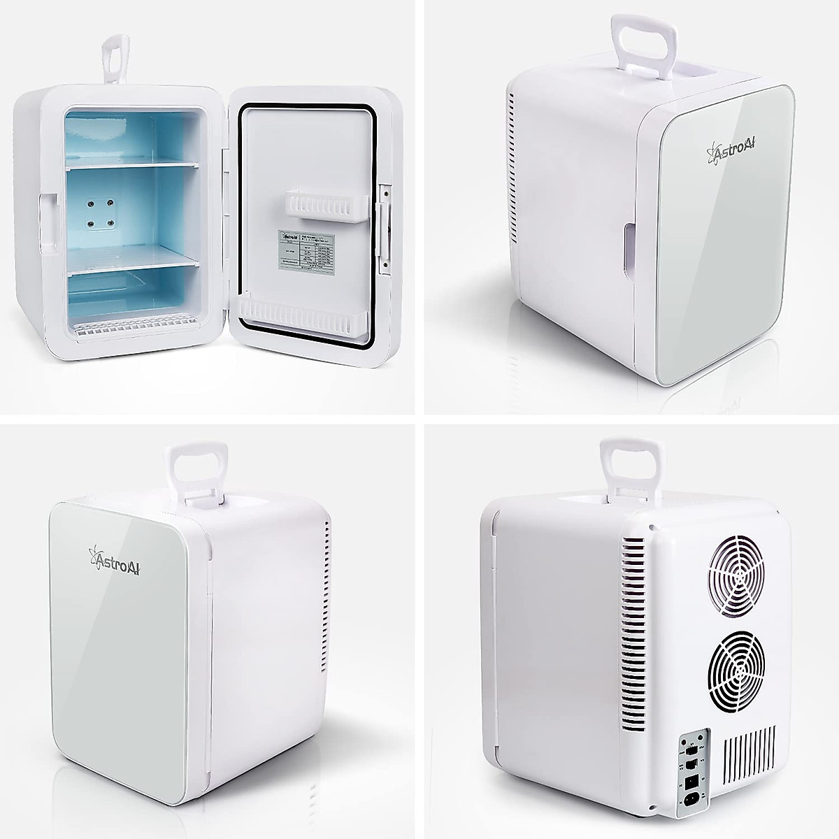 AstroAI Mini Fridge 6 Litre, 8 Can Skincare Fridge, AC/DC Portable Beauty Fridge for Skincare, Cosmetics, Bedroom (Mirror & Light)