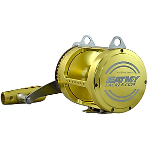 EatMyTackle 50 Wide 2 Speed Fishing Reel with 100-120 Pound Tournament Rod