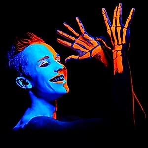 12 Color Glow in The Black Light Body Face Paint for Kids Adult, UV Black Light Glow Crayons Neon Fluorescent Face Painting Makeup Kit for Birthday Party Halloween Masquerade Glow Party Makeup