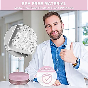 Denture Case, Leak Proof Denture Bath Case Cup Kit for Travel Cleaning, Denture Holder Box Bath Soaking Container for Women & Men with Mirror, Strainer, Removal Tool and Denture Brush(Pink)