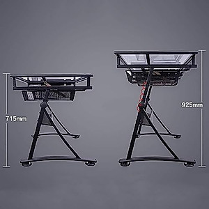 XiVue Drafting Table with Storage, Height Adjustable Tiltable Art Desk, Glass Panel Drawing Desk, for Work Study Painting Craft Table
