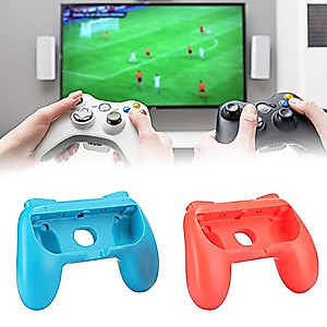Joypad Protective Skin, Games Grips Exquisite Workmanship for Reduce Fatigue for Long‑Term Use(Red + Blue 2 Packs)