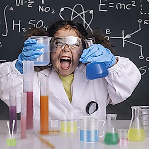 Aeseusia Graduated Cylinders Plastic Beakers, 10ml 25ml 50ml 100ml Plastic Measuring Cylinders, 50ml 100ml 250ml 500ml 1000ml Plastic Beakers with Pipettes,Plastic Funnel,Wash Bottle and Brushes