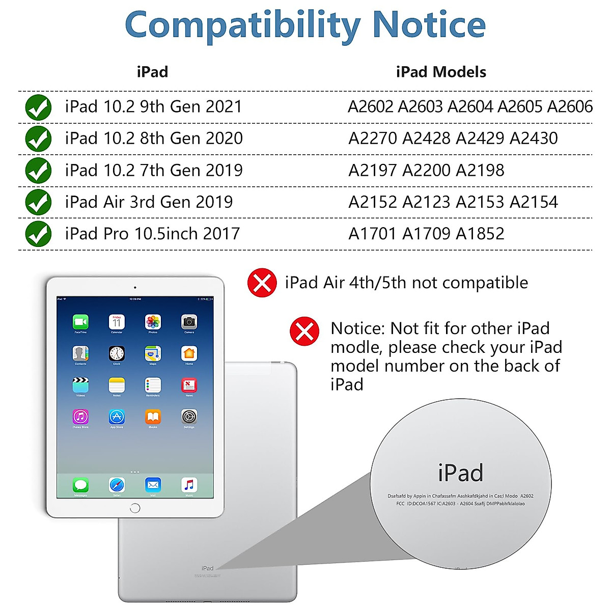 Keyboard Case for iPad 10.2" 9th Generation 2021/ 8th Gen 2020 Case for iPad 10.2 7th 2019, Wireless Bluetooth Keyboard for iPad Air 3 (3rd Gen)/iPad Pro 10.5"/iPad 10.2” Case with Pencil Holder