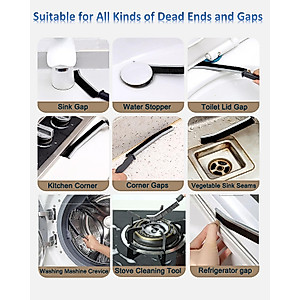 Altomoey Crevice Cleaning Brush, 3+1Pcs Hard Bristle Gap Cleaning Brush Tool for Tight Spaces, 2024 Dead Corners Multifunctional Cleaner Brush for Household Use Kitchens, Bathroom, and Window Grooves