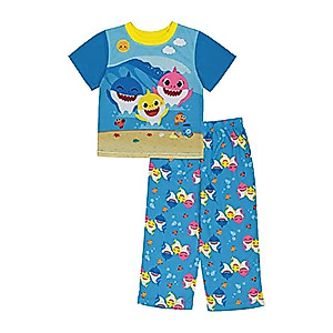 Nickelodeon Boys' Paw Patrol | Baby Shark 2-Piece Loose-fit Pajama Set, Soft & Cute for Kids, Splash 2, 3T