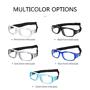 SooGree Sports Glasses for Adults,Protective Eyewear Sunglasses Polarized Sports Cycling Glasse,Anti Fog Shock Absorption with Adjustable Strap(Grey frame White pad