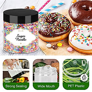 PeacePeo Plastic Jars with Lids, 48Pcs 6OZ Slime Containers with Screw On Lids Clear Round Plastic Storage Jars Refillable Container Jars Plastic for Travel Storage Home Kitchen Food