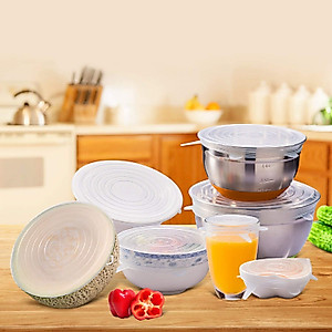 Silicone Stretch Lids, Reusable Durable Food Storage Covers for Bowl, Various Sizes to Meet Most Containers