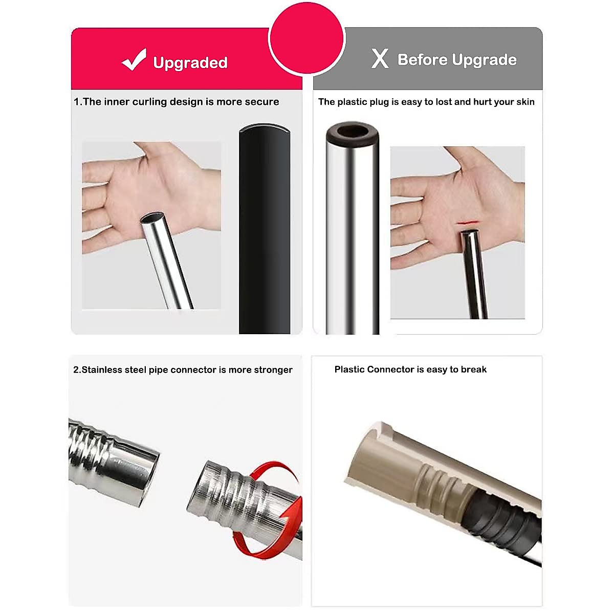 Indoor Broom and Dustpan Set,41" Height Broom with Stand Up Dustpan,Anti-Scratch Edge, 15°Angle Ergonomic Design,Seamless Rubber Strip Fit The Ground to Avoid Dust Leakage,Used for Home Office