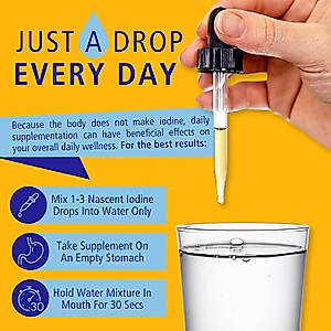 Magnascent Nascent Iodine Organic Daily Health Supplement High Potency 2% Concentrated Liquid Iodine Drops Supports Energy & Metabolism (1oz/30ml)