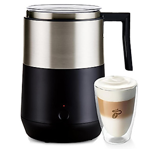Tchibo Induction Milk Frother, 16.9 oz Capacity - Electric Coffee Frother for Hot and Cold Milk Froth - with Touch Button and Automatic Switch-off Function, Dishwasher-safe