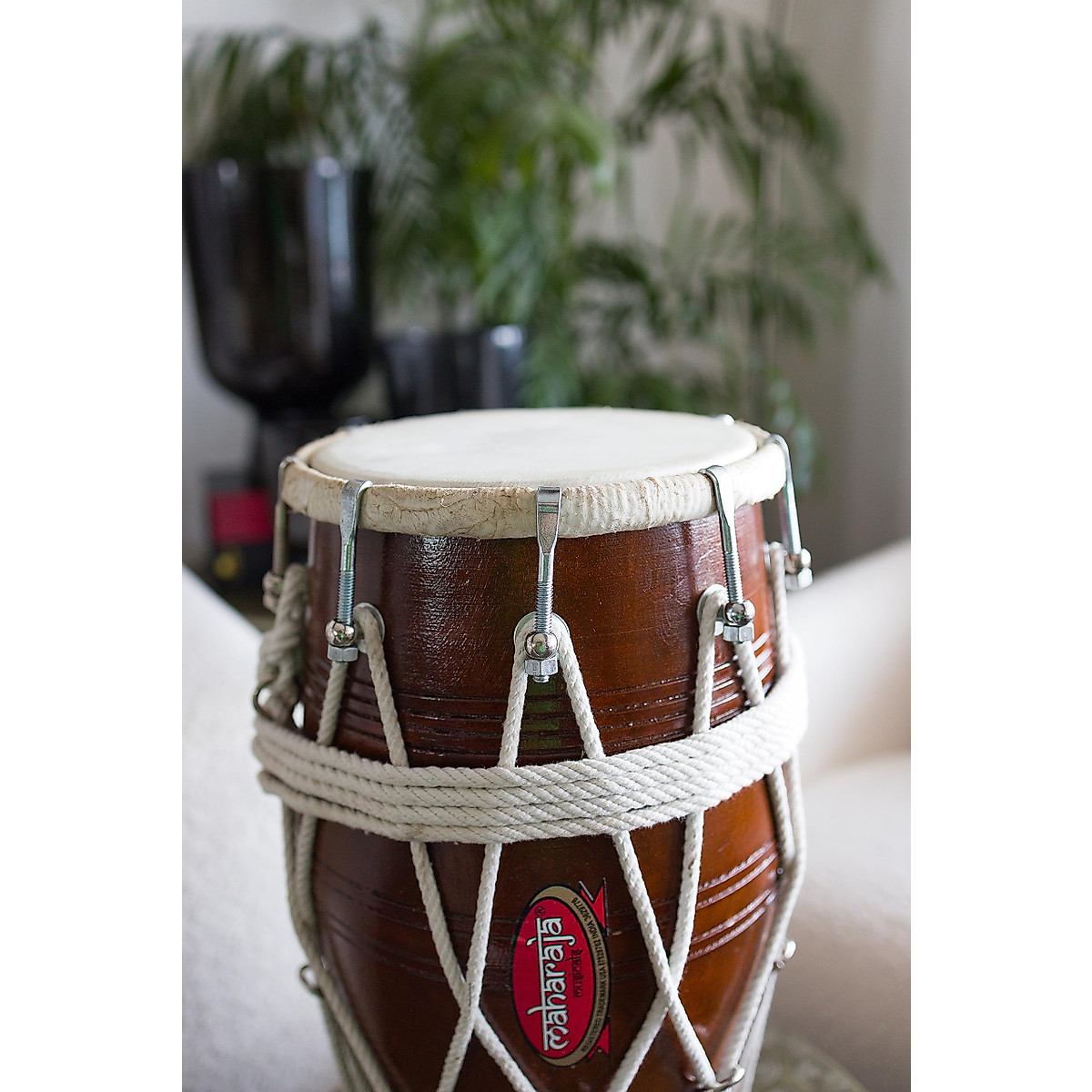 Special Dholak Drum by Maharaja Musicals, Professional Quality, Sheesham Wood, Padded Bag, Spanner, Dholki Musicals Instrument (PDI-BBC)