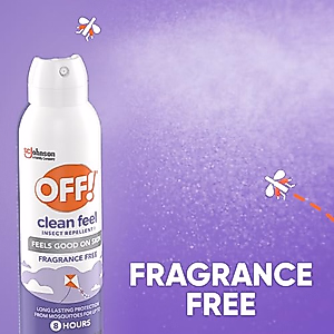 OFF! Clean Feel Insect Repellent Aerosol with 20% Picaridin, Bug Spray with Long Lasting Protection from Mosquitoes, Feels Good on Skin, 7.5 oz