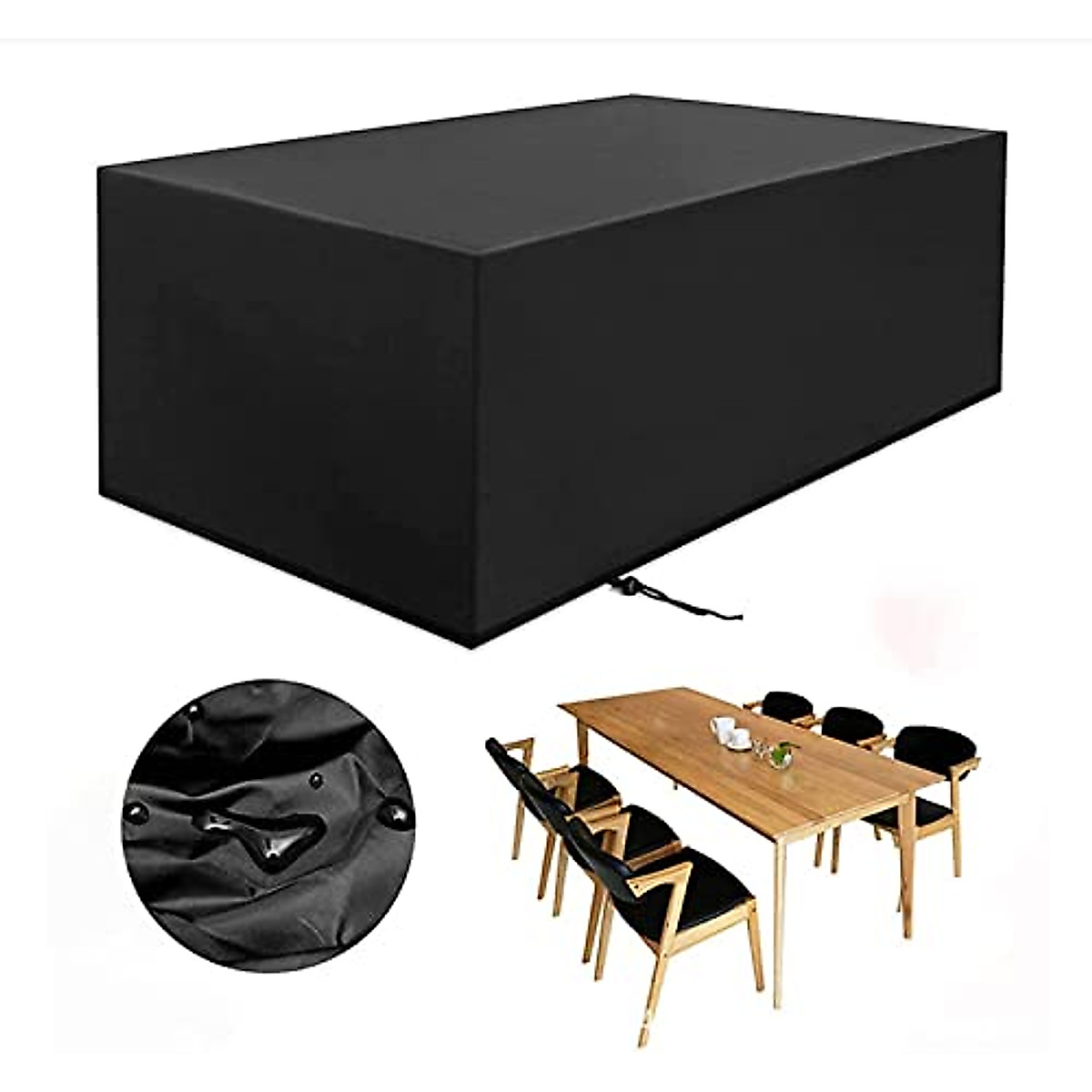 Outdoor Patio Furniture Cover for Rectangle Table & Chairs Waterproof Heavy Duty Seater Sofa Cover Extra Large Dustproof Bench Protector (106"x106"x28")