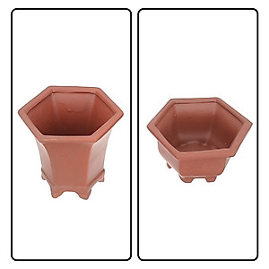 YARNOW Terra Cotta Pots 4pcs Planting Plant Office Pottery Desk Terracotta Flower Small Drainage Favor Ceramic Plants Bonsai Pots Wedding Flowerpot Clay Indoor Planters Hexagon Chinese Orchid Pots