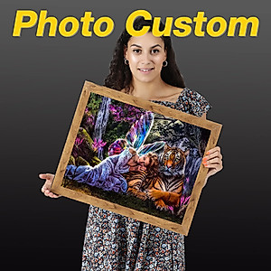 Mingming Diamond Painting Fairy and Tiger Angel DIY 5D Full Drill Round for Beginners Fantasy Forest Art Kit Crafts Adults Kits Accessories Dot Paint Gem Numbers 12X16in