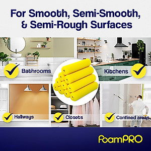 FOAMPRO 63-P 75Rs-10 Slim Trimmer Refill, 3/8 in Nap, 6 in L, Foam Cover, 6 Inch (10 Pack)