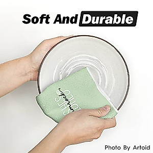 Artoid Mode Buffalo Plaid Kisses Wishes Shamrock St Patrick's Day Kitchen Towels Dish Towels, 18x26 Inch Seasonal Eucalyptus Leaves Decor Hand Towels Set of 4