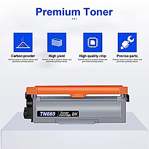 TN-660 Toner Cartridge, MFC-L2740DW MFC-L2700DW Toner, ALUMUINK Replacement for Brother TN660 TN-660 TN 660 for HL-L2300D DCP-L2520DW HL-L2360DW DCP-L2520DW HL-2320D Printer (1Pack, High Yield)