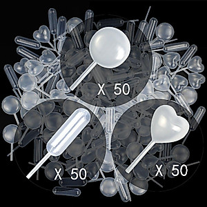 150pcs plastic droppers pipettes, 4ml Plastic Pipettes, Heart Round Rectangular Plastic Squeeze Transfer Pipettes Suitable for Chocolate, Cupcakes, Strawberries