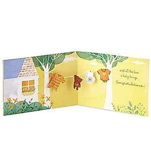 Hallmark Paper Wonder Paper Craft Baby Shower Card (Tiny Things)