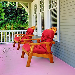 Chunful Back Chair Cushion Outdoor Indoor Tufted Seat/Back Patio Seating Cushions Waterproof Weather Resistant Patio Rocking Pads for Outdoor(Wine Red,2 Pcs)