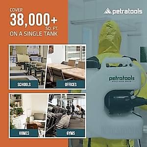 PetraTools Electric Fogger Machine, Mosquito Fogger Machine, Insect Fogger Backpack Sprayer - ULV Fogger with Extended Commercial Hose & Padded Straps (4 Gallon)