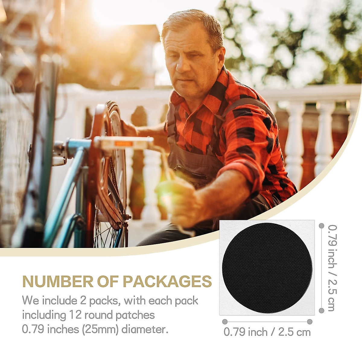 ATEN Bicycle Tire Repair Kit,Glueless Patchs,Bike Tire Patch Repair Kit,Quick & Easy Patches for Road & Mountain Bikes