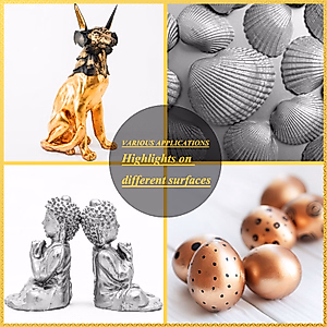 Wadities Acrylic Paint Metallic, 3pcs 13.5oz(375g) Gold & Silver & Bronze, Gold Leaf Paint for Art Painting, Ideal for Canvas, Wood, Clay, Fabric, Ceramic, Stone, Glass Craft Supplies