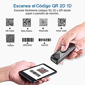 Eyoyo Barcode Scanner, Mini Portable Barcode Reader with USB Wired 2.4G Wireless Connection 1D 2D QR PDF417 Data Matrix Image Scanner