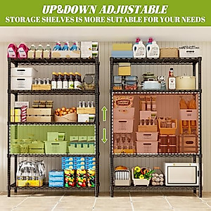 MODCART Storage Shelves, 36" L x 14" W x 72" H Heavy Duty Garage Wire Shelving Unit Loads 1750LBS, 5-Tier Adjustable Metal Industrial Utility Shelf Rack for Kitchen, Laundry Room, Basement