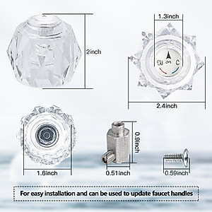 Shower Faucet Knob, Shower Handle Replacement for Delta RP41661, Compatible with Delta and Peerless Single Handle Tub Faucets, Clear Acrylic Shower Knob with Button, Screw and Connector